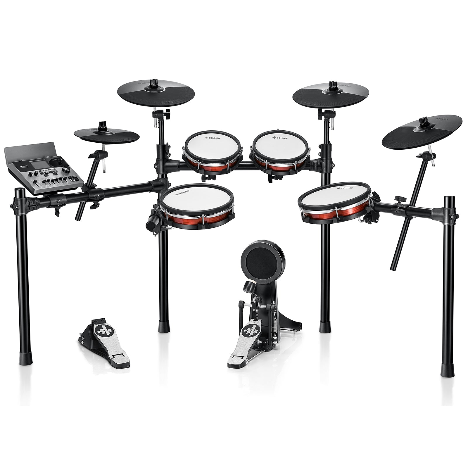 DED-300X Electronic Drum Set, Mesh Pads, 100 Kits, 900+ Sounds, USB ...