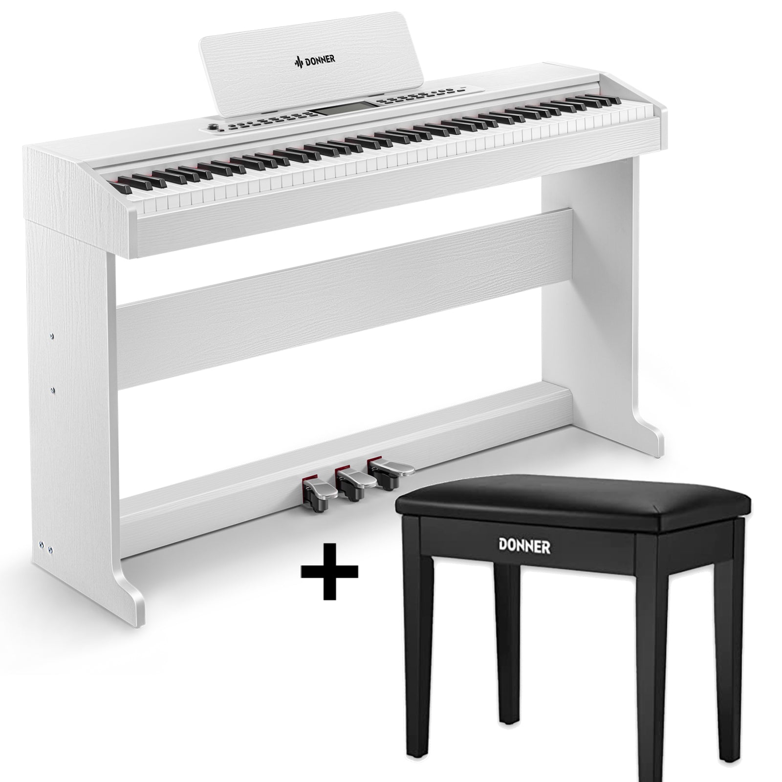 Donner DDP-95 Digital Piano 88-Key Weighted Keyboard, 610 Tones, 600 ...