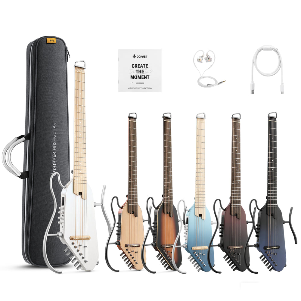 HUSH-I PRO Travel Guitar | Acoustic Electric, Effects, Silent Practice ...