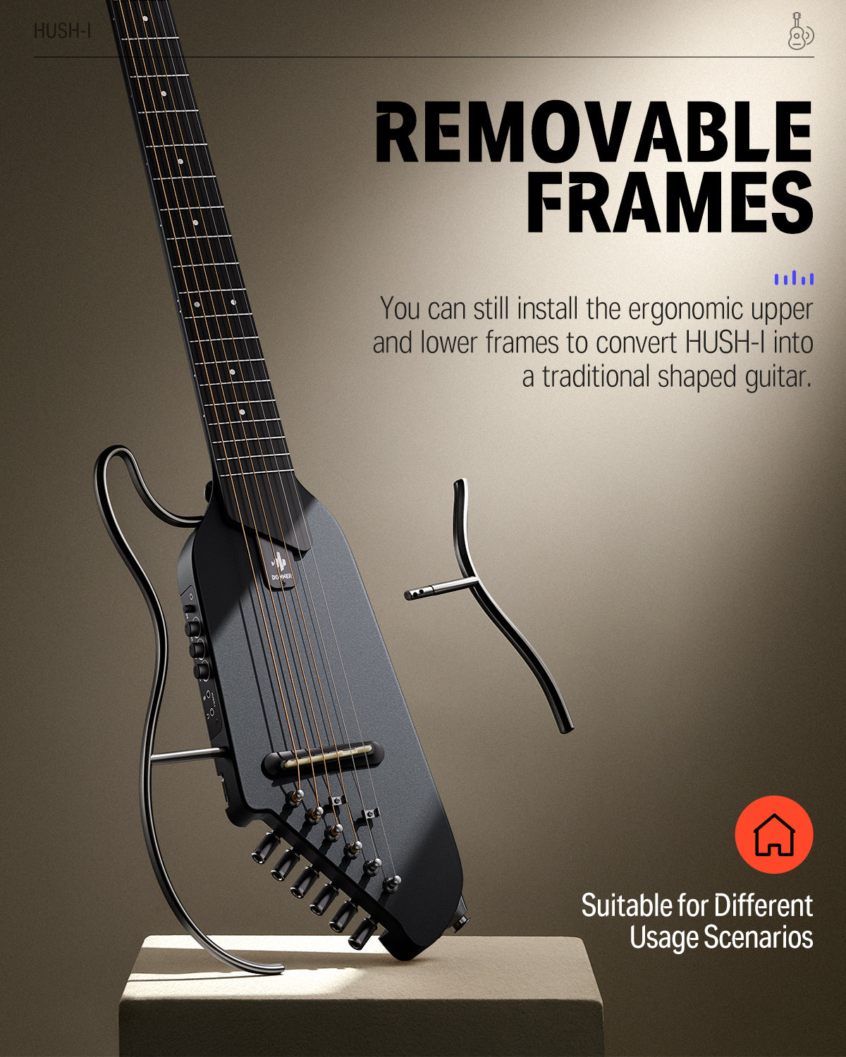 Donner HUSH-I Headless Hush Guitar Kit | Donner Music - UK