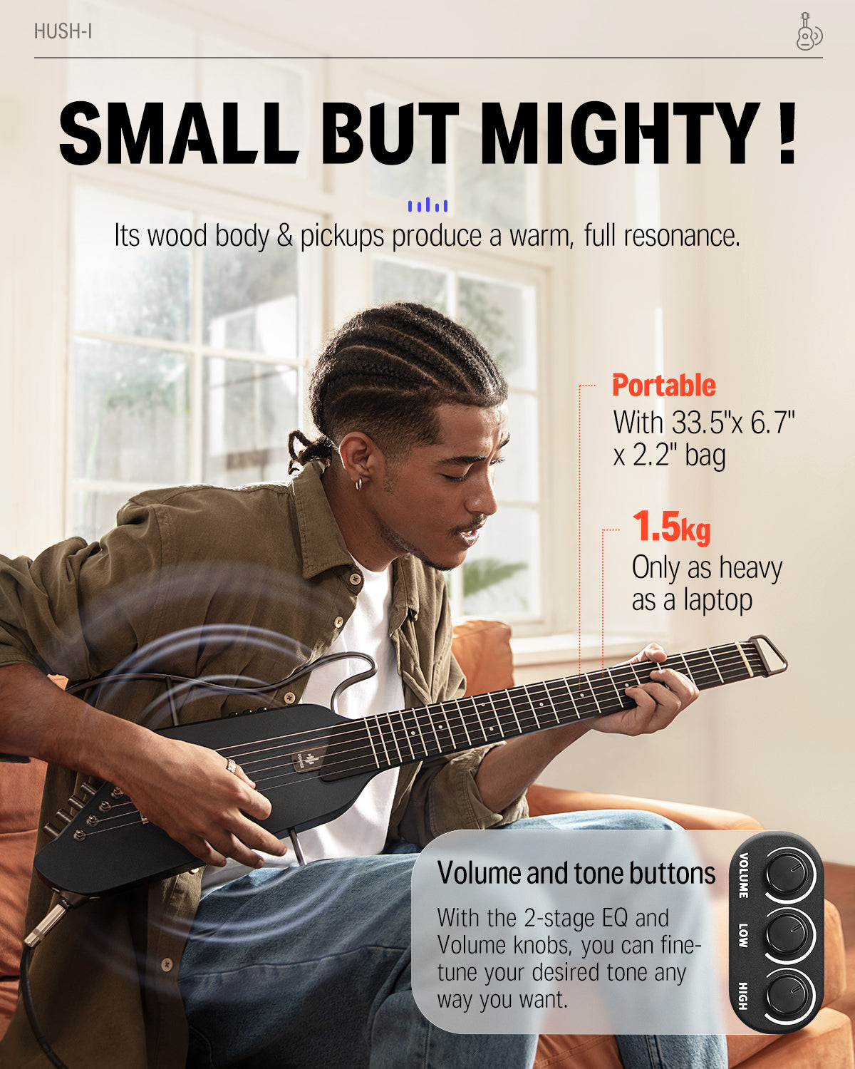 Donner HUSH-I Headless Hush Guitar Kit | Donner Music - UK