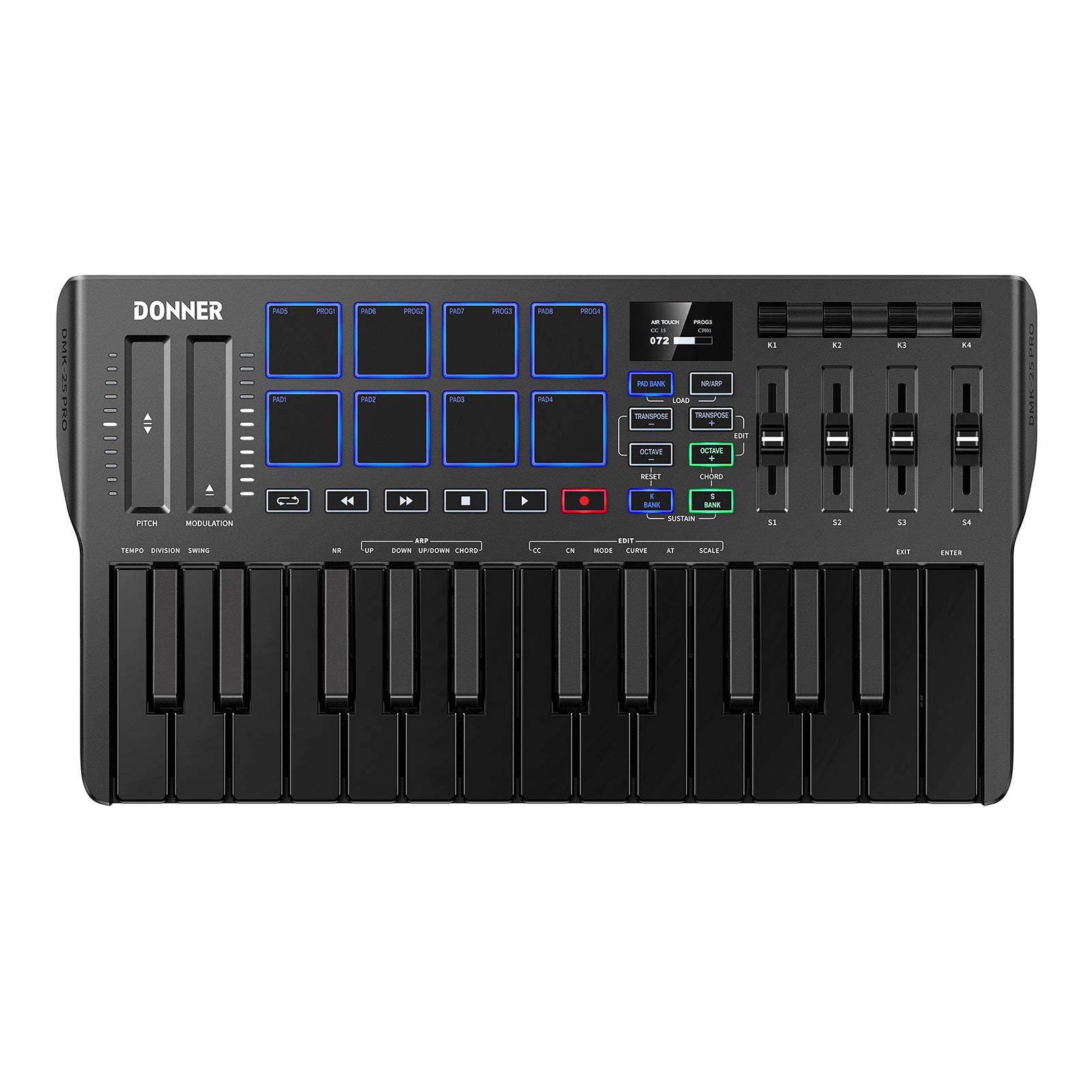 DMK 25 Pro MIDI Keyboard Controller | 25-Key Mini MIDI with Drum Pads ...