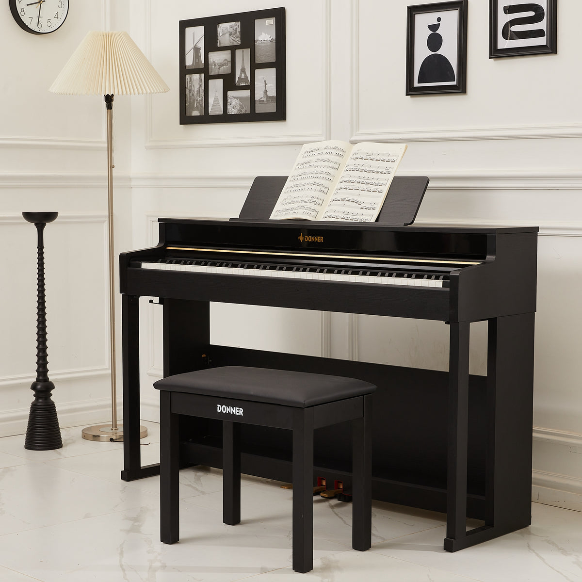 Donner DDP-400 Digital Piano with 88-Key Progressive Hammer Action ...